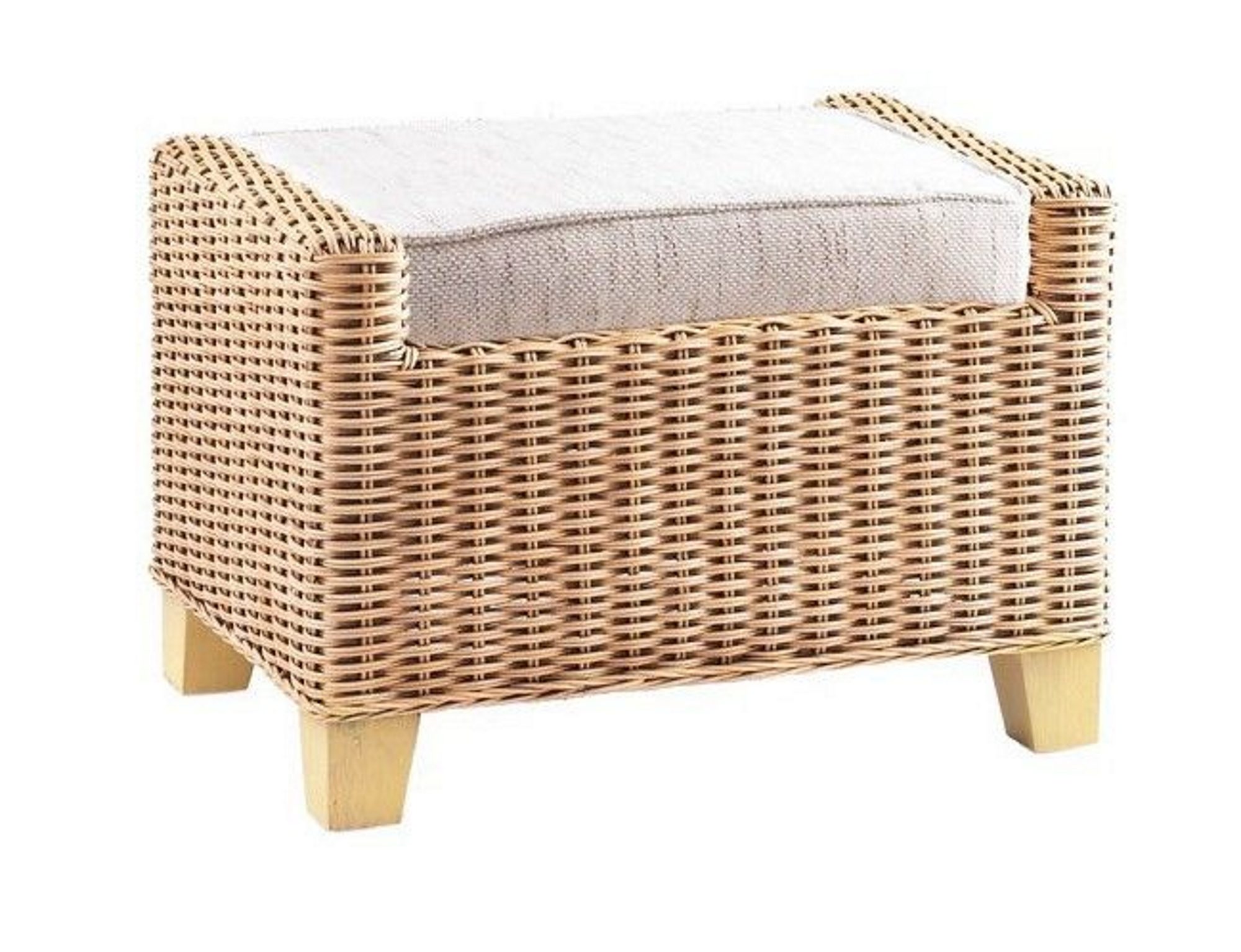 The Cane Industries Norfolk Footstool With Cushion - Furniture - Hafren ...