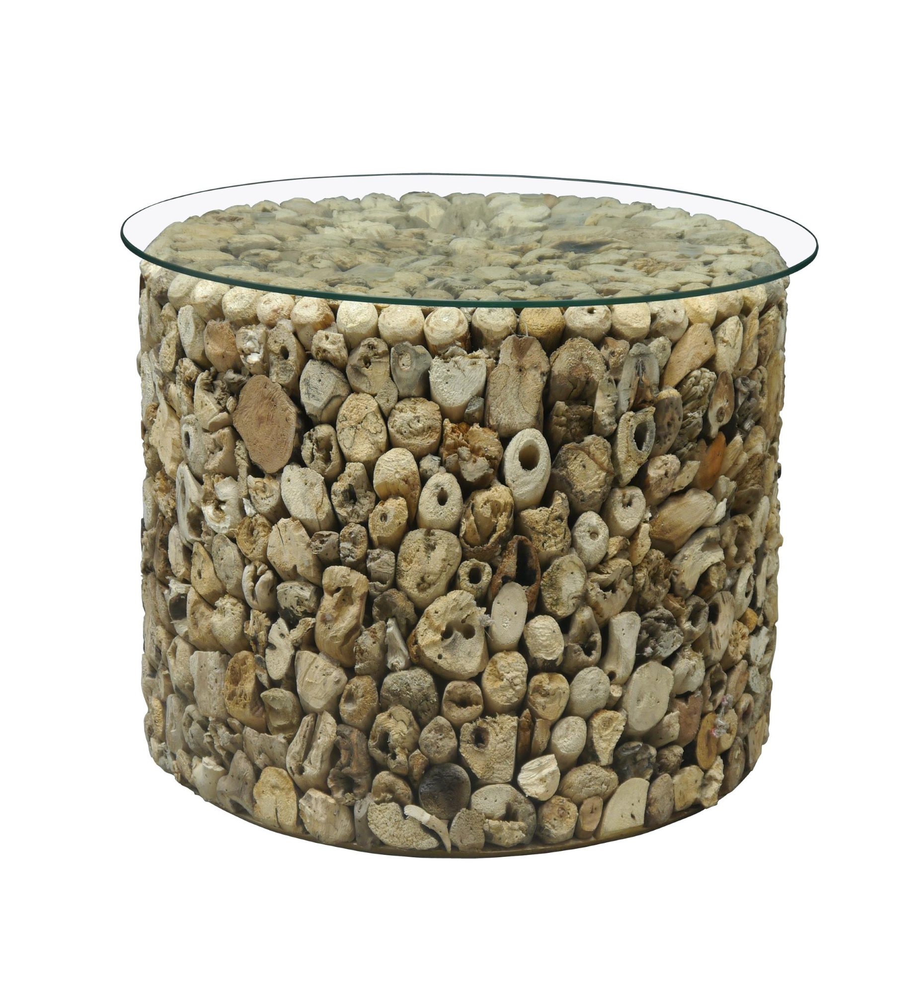 Bluebone KK Driftwood Drum Lamp Table - Lamp Tables - Hafren Furnishers