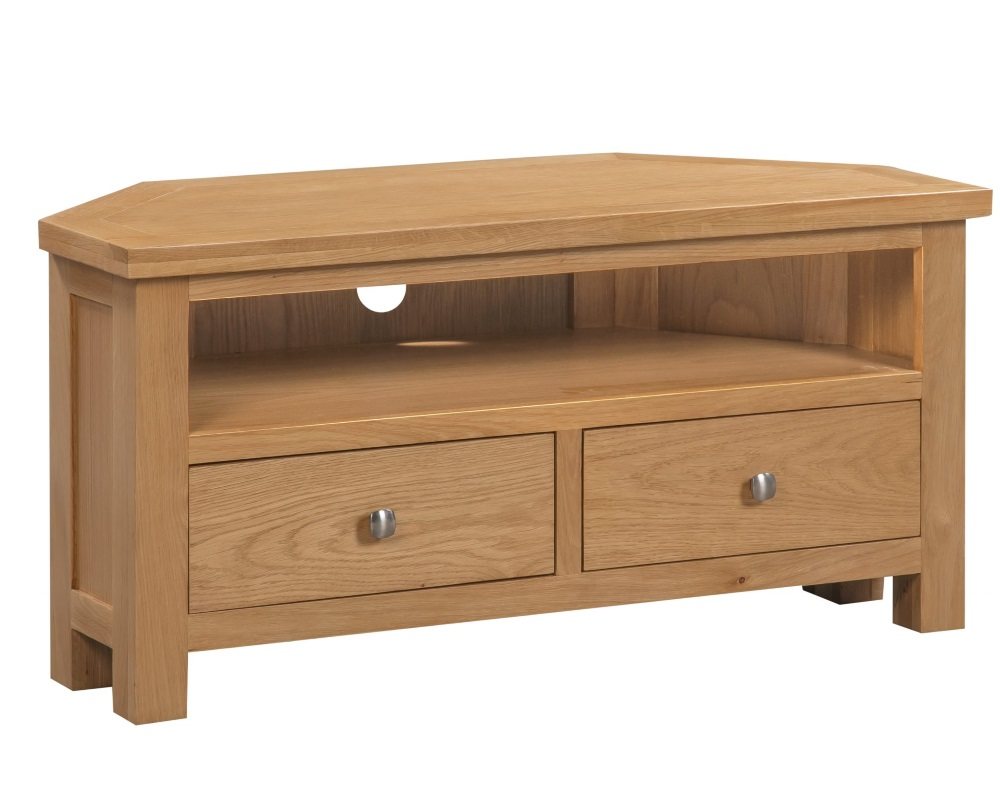 Devonshire Dorset Light Oak Large Corner TV Unit