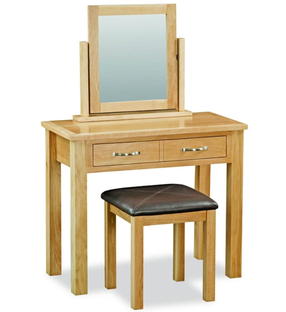 Global Home New Trinity Oak Dressing Table Set - Dressing Tables ...