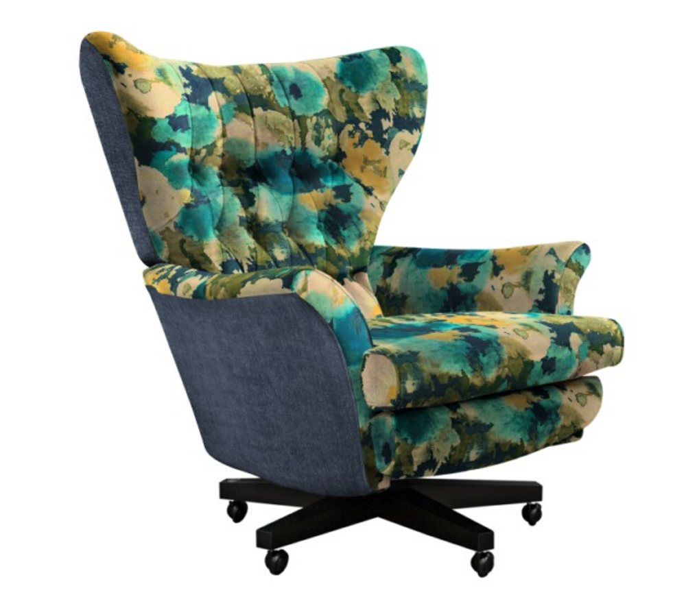 G Plan Vintage Broadway Swivel Chair With Accent Fabric B - Chairs ...