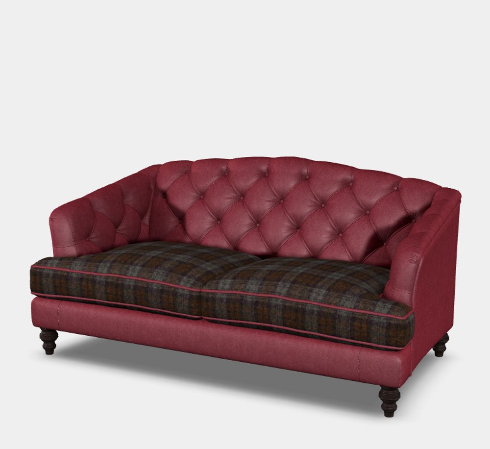 Tetrad Dalmore Petit Sofa In Harris Tweed & Leather - Sofas - Hafren ...