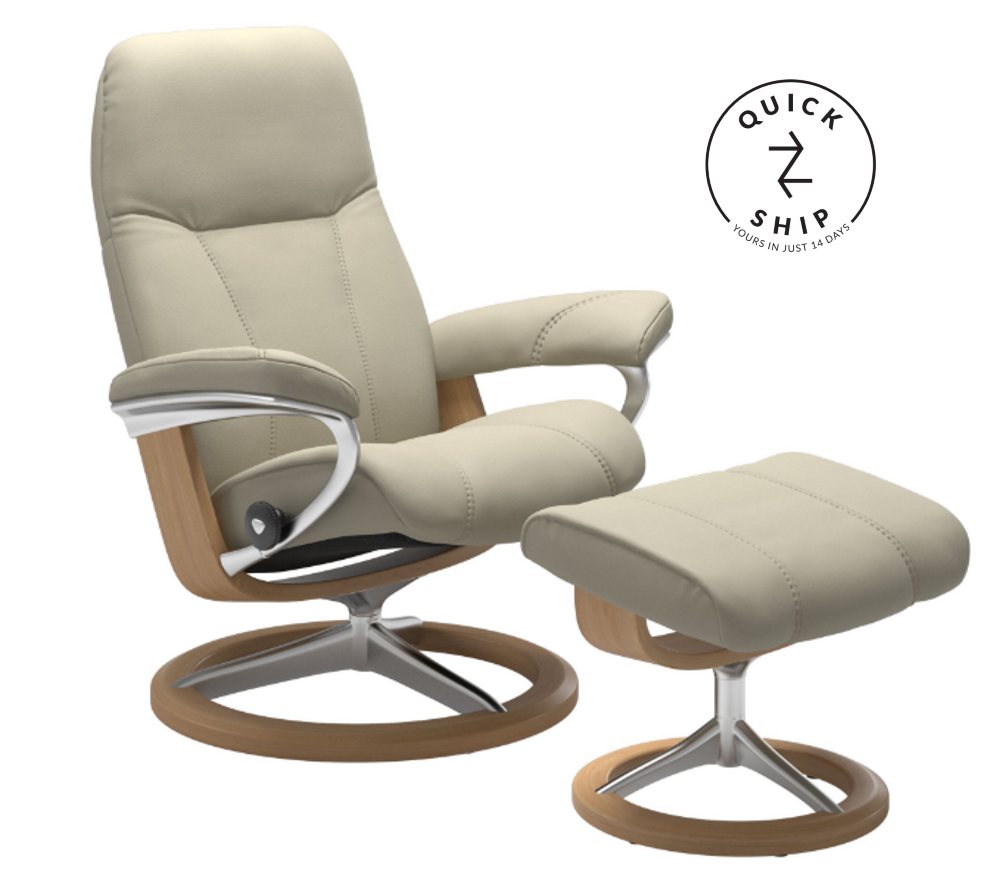 Stressless Promotions Consul Signature Recliner & Footstool In Batick ...