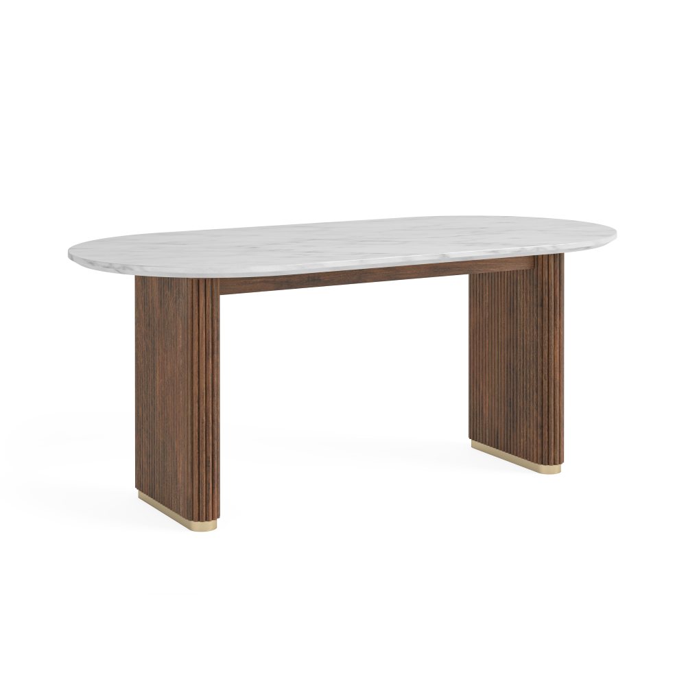 Corndell Harvard Oval Dining Table With Marble Top - Dining Tables ...