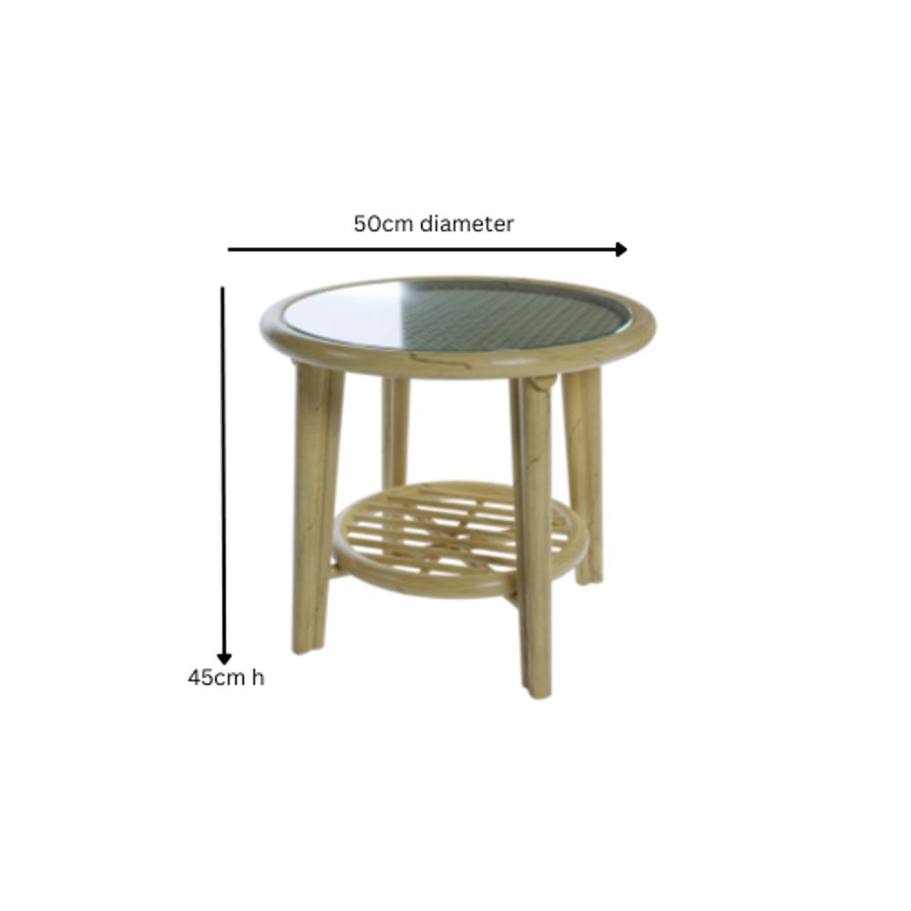 Daro Dingley 50cm Round Glass Top Side Table - Furniture - Hafren ...