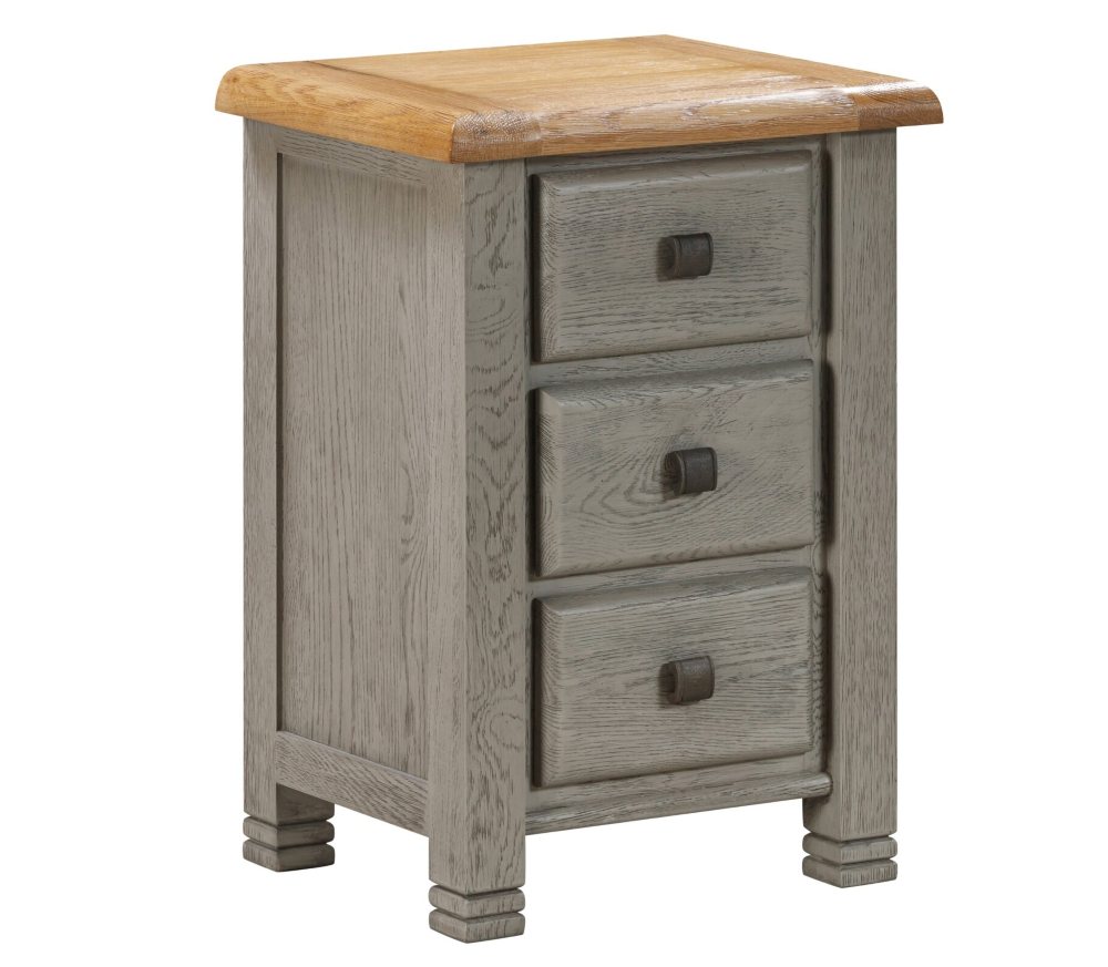 Crowther Distribution New York Oak 3 Drawer Bedside Chest - Bedside ...