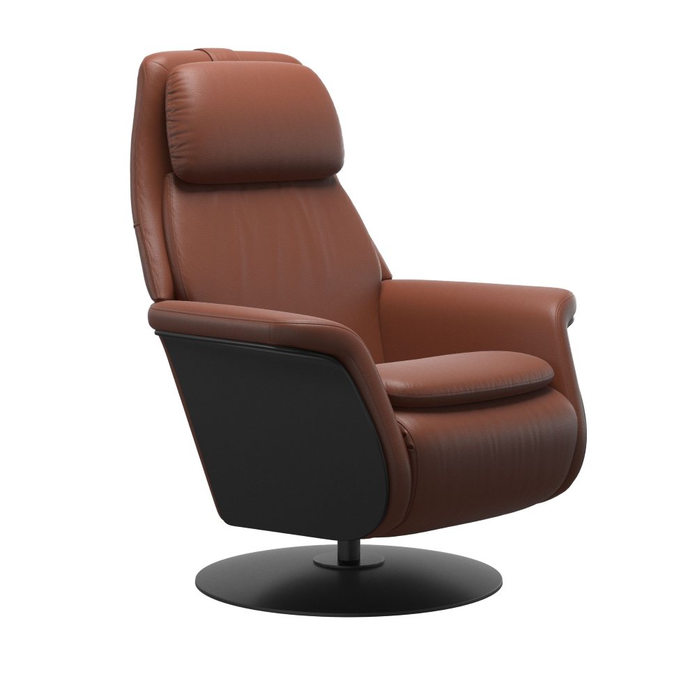Stressless Sam Power Recliner (Wood) With Power Disc Base - Recliners ...