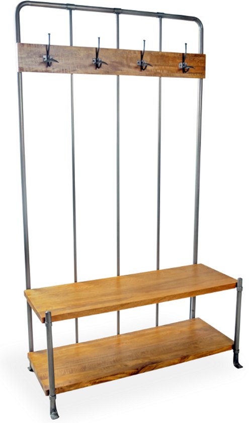 Bluebone Re-Engineered Hall Bench / Coat Rack - Benches - Hafren Furnishers