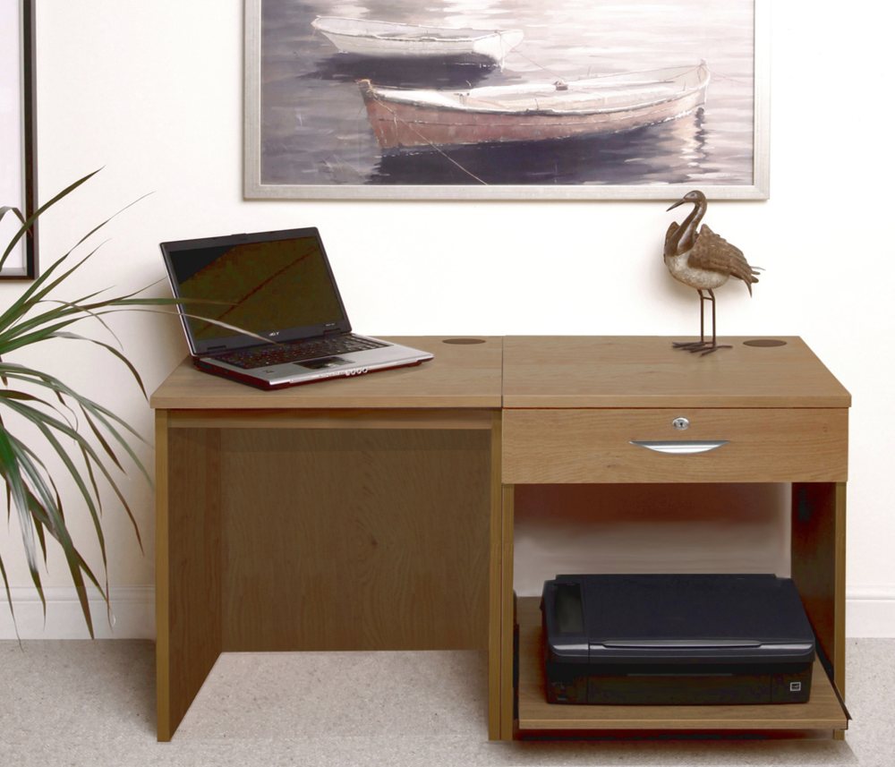 R White Cabinets Set 01 - Desk with Printer/Scanner Unit - Desks And ...