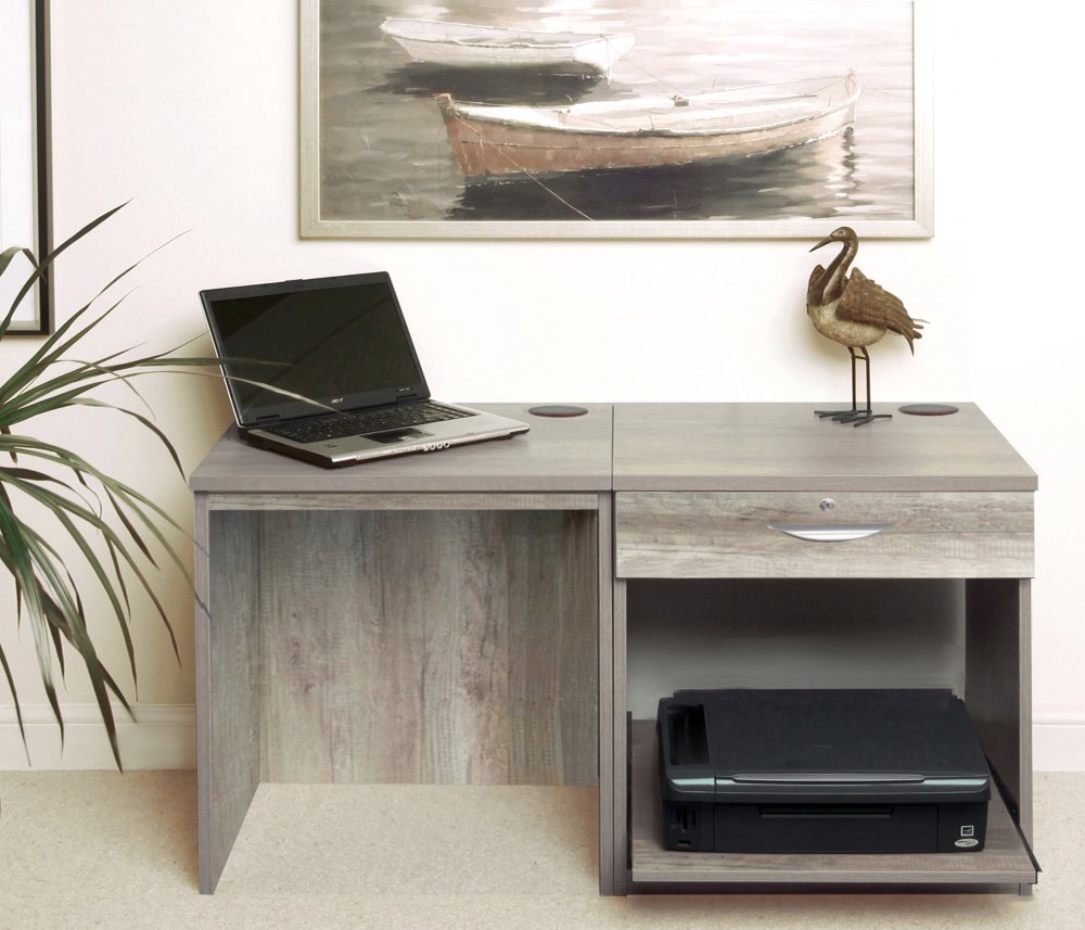 R White Cabinets Set 01 - Desk with Printer/Scanner Unit - Desks And ...