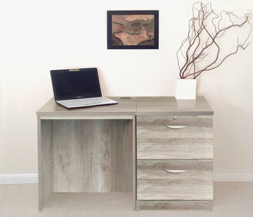 R White Cabinets Set 04 - Desk with 2 Drawer Filing Cabinet - Desks And ...