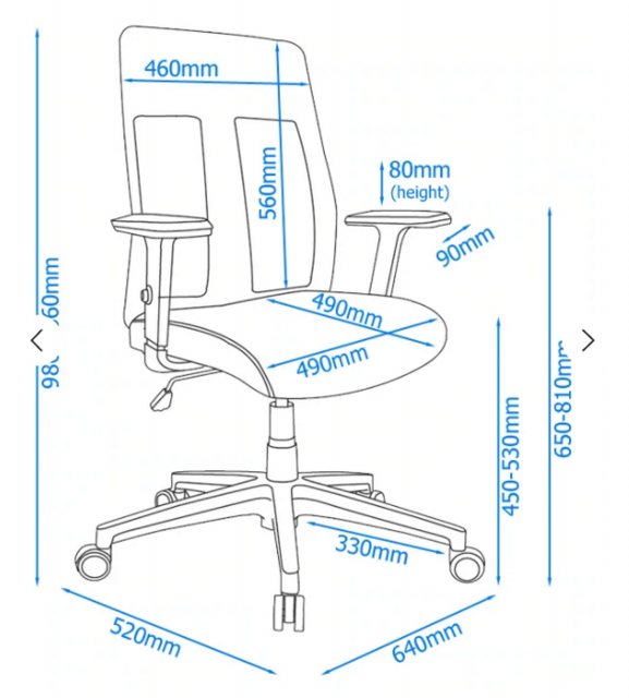 Alphason Mesh Chairs Laguna Black Chair - Office Chairs - Hafren Furnishers