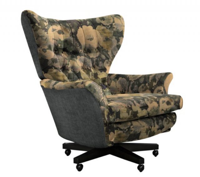 G Plan Vintage Broadway Swivel Chair With Accent Fabric B - Chairs ...