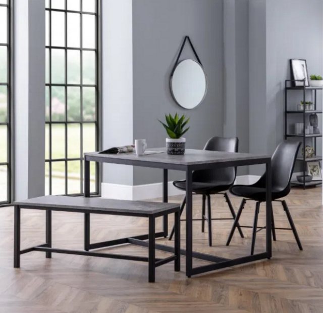 Julian Bowen Staten Concrete Effect Dining Table - Dining Tables - Hafren Furnishers