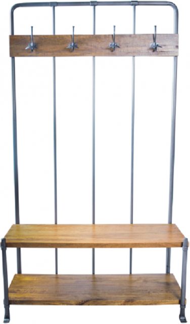 Bluebone Re-Engineered Hall Bench / Coat Rack - Benches - Hafren Furnishers