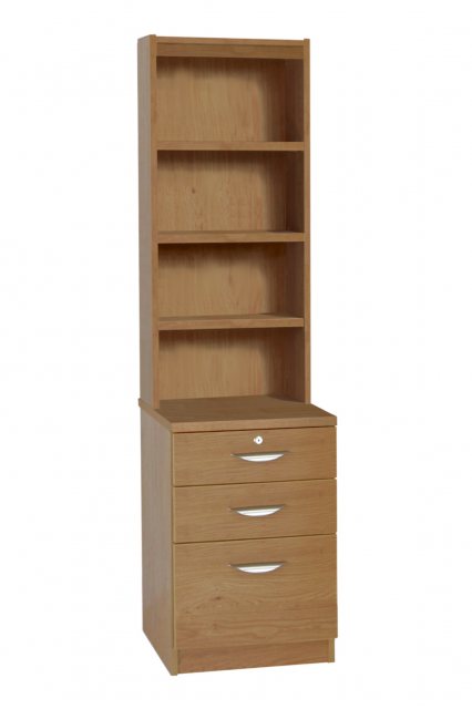 R White Cabinets Three Drawer Filing Cabinet with OSC Hutch